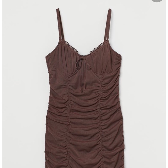 Divided | Dresses | Nwt Dark A Brown Draped Mini Dress Xs | Poshmark
